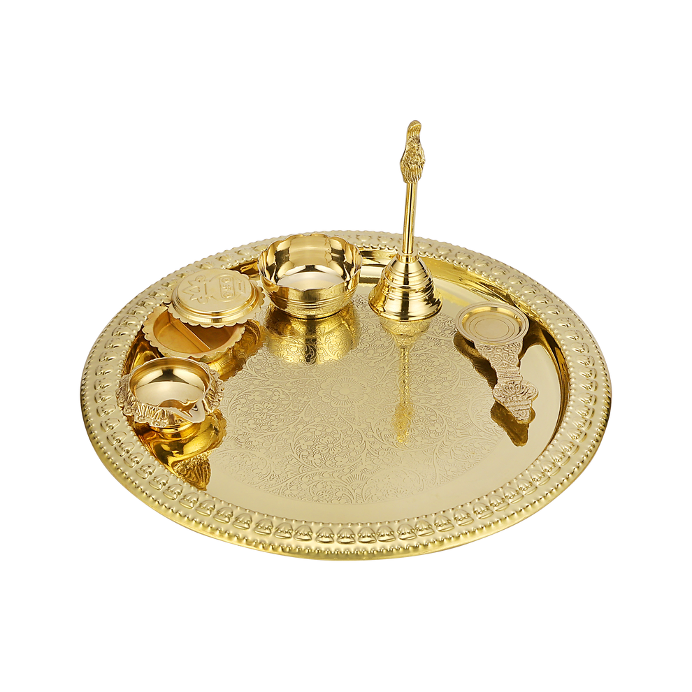 PURE BRASS POOJA PLATE – Chakmak